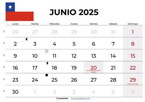 Calendario Junio 2025 Chile Con Feriados Calendario Calendario Junio