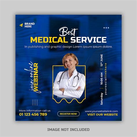 دانلود قالب پست اینستاگرام طرح مراقبت‌های بهداشتی پزشکی و پزشک جوان