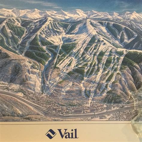 Vail Accents Vail Trail Map Poster From Late 8s Or Early 90s Poshmark