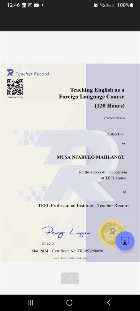 Musa Mahlangu On Linkedin Ive Just Completed My Teaching English As A Foreign Language Course