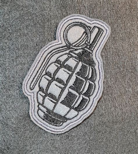 Hand Grenade Embroidered Patch Badge Iron On Or Sew Iron On Sew On