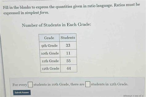 Fill In The Blanks To Express The Quantities Given In Ratio Language