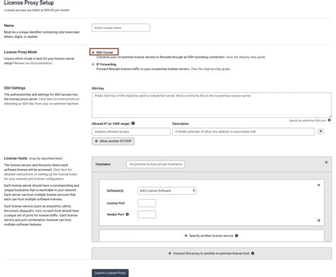 License Proxy SSH Tunnel Rescale