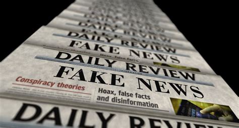 Fake News And Disinformation Newspaper Printing Media Stock Illustration Illustration Of Fake