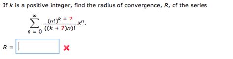 solved if k is a positive integer find the radius of