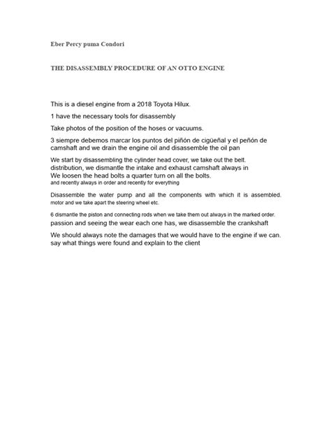 The Disassembly Procedure Pdf