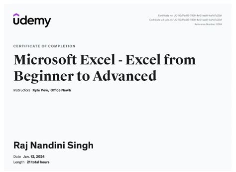 Completed Ms Excel Beginners Course Raj Nandini Singh Posted On The