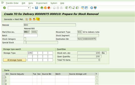 sap wm and shipping integration copy wm quantity
