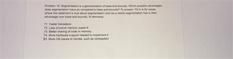 Solved Problem Segmentation Is A Generalization Of Chegg