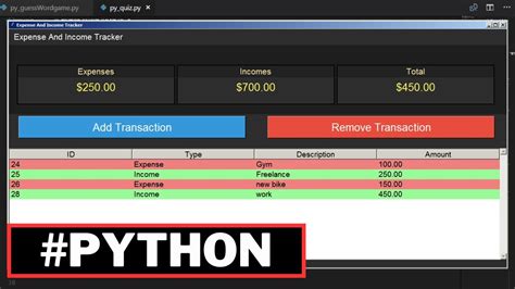 Python Project Tutorial How To Make An Expense And Income Tracker