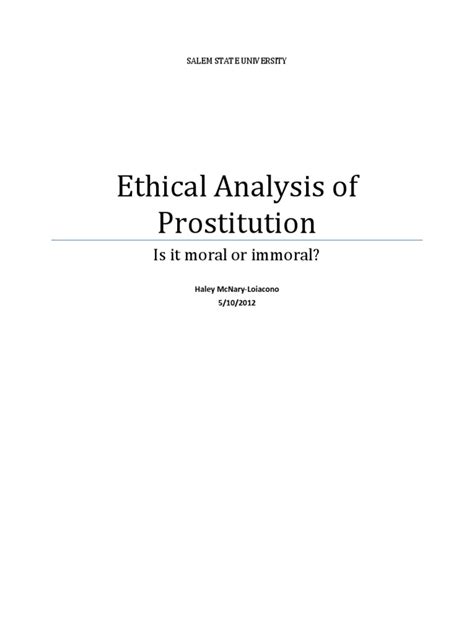 Prostitution And Ethics Pdf Prostitution Utilitarianism