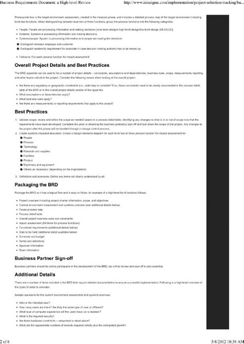 Brd Business Requirements Document Template Midi
