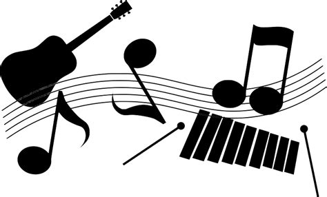 Musical Notes And Instruments Free Vector Silhouettes On