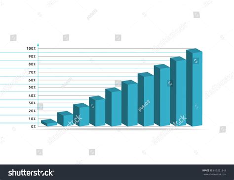 3d Vector Column Graphs Isolated On Stock Vector Royalty Free 619231343