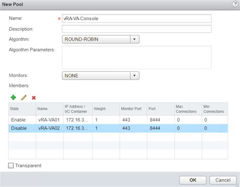 VRA Distributed Install Part Load Balancer Configuration