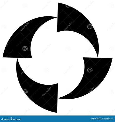 Segmented Circle With Dynamic Lines Abstract Black And White Ci Stock Vector Illustration Of