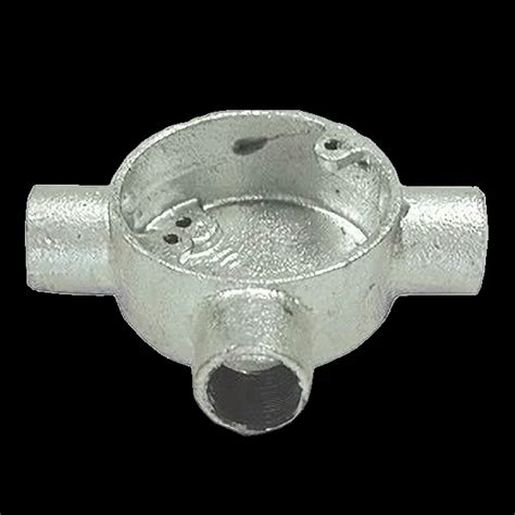 Galvanised Steel Circular Tee Box 3 Way Shielden