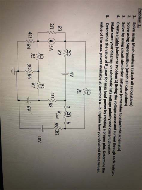 solved problem 2 1 solve using mesh analysis attach all