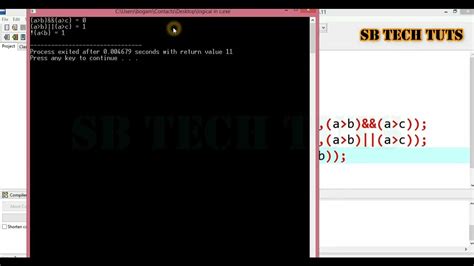 Logical Operators Program In C Language C Programming Telugu Youtube