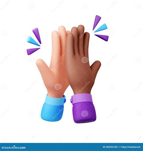 3d Render Of Hands Clapping With Sound Effect Stock Illustration