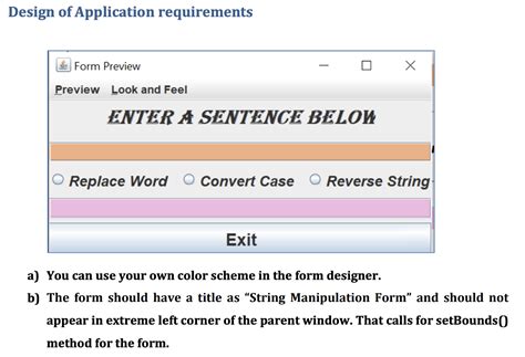 Solved Design And Code A GUI Application Using GUI DESIGNER Chegg Com