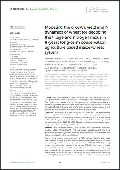Modeling The Growth Yield And N Dynamics Of Wheat For Decoding The