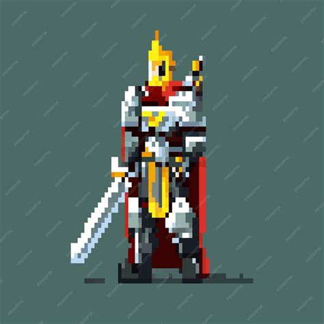 premium vector knight character rpg game pixel art retro vibe style 8