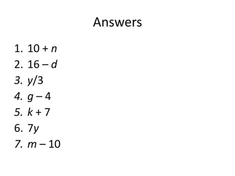 Sec Write Variable Expressions And Equations PPTX Education