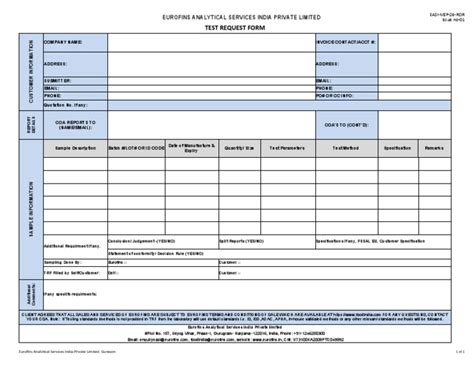 Test Request Form Final Format Pdf