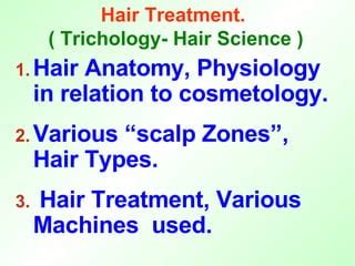 Cosmetology Trichology Art Of Medical Practice Courses Ppt