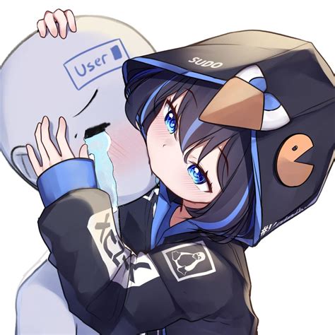 Pac Man And Linux Tan Os Tan And 1 More Drawn By Raviolimavioli