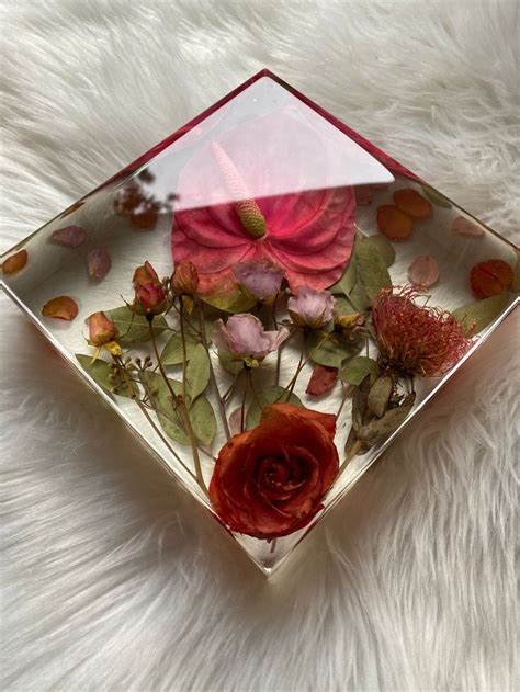 Resin Bouquet Preservation 8 Inch By 8 Inch Block Floral Preservation