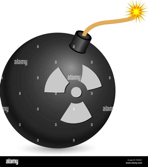 Black bomb with burning fuse on a white background. Vector illustration ...