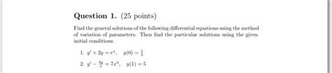 solved question 1 25 ﻿points find the general solutions of