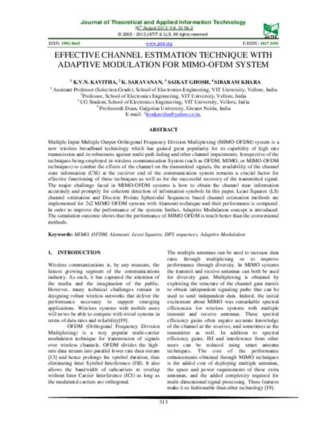 (PDF) Effective Channel Estimation Technique with Adaptive Modulation ...