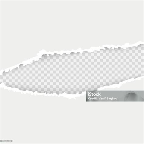 수평 찢어진 종이 가장자리 용지 텍스처 종이 줄무늬의 거친 깨진 테두리 흰색 배경에서 격리된 벡터 그림 0명에 대한 스톡 벡터
