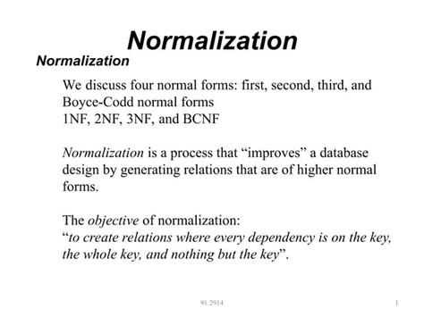 Normalization Functional Dependencies Normal Formsppt