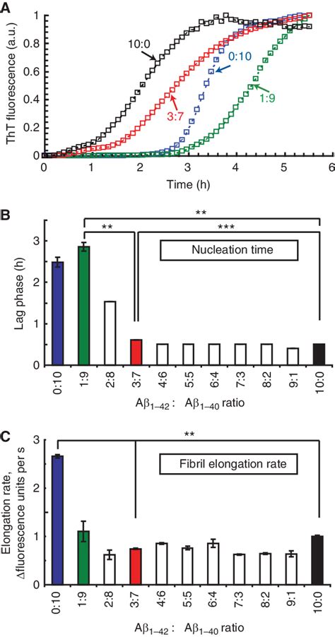 Ab 42 Determines The Kinetics Of Ab Aggregation A Aggregation Download Scientific Diagram