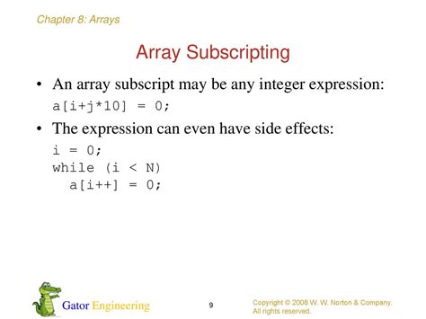Arrays Chapter 8 Copyright © 2008 W W Norton And Company Ppt Download