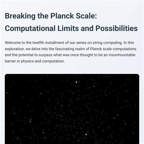 Breaking The Planck Scale Computational Limits And Possibilities