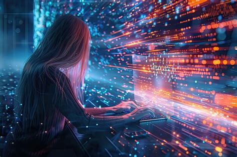 digital technology and network connection illustration premium ai