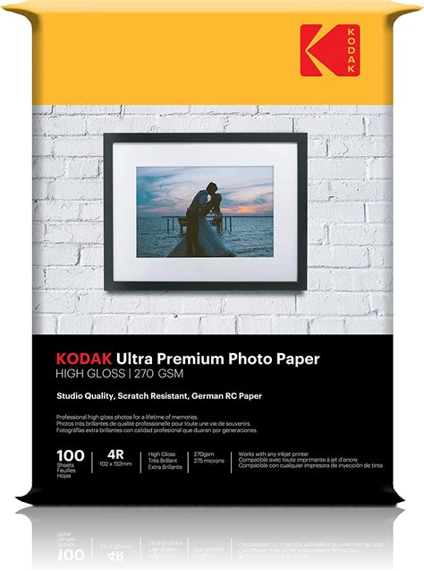 Kodak 200 Gsm A4 Glossy Photo Paper Water Resistant Pack Of 5 X 20