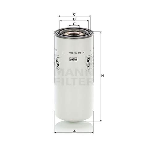 Filtro, sistema hidráulico operador Mann WD 13 145/24
