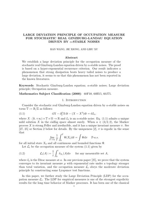 Pdf Large Deviation Principle Of Occupation Measure For Stochastic