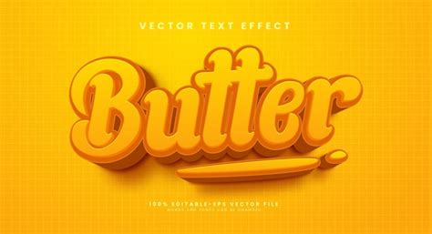 Premium Vector | Orange butter 3d editable vector text effect
