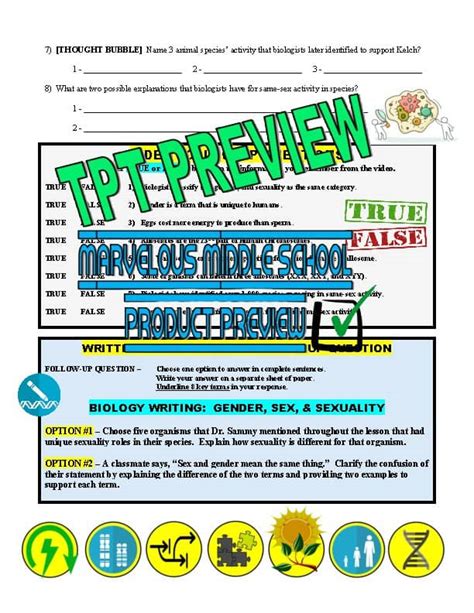 Crash Course Biology 2025 48 Gender And Sex Science No Prep Sub