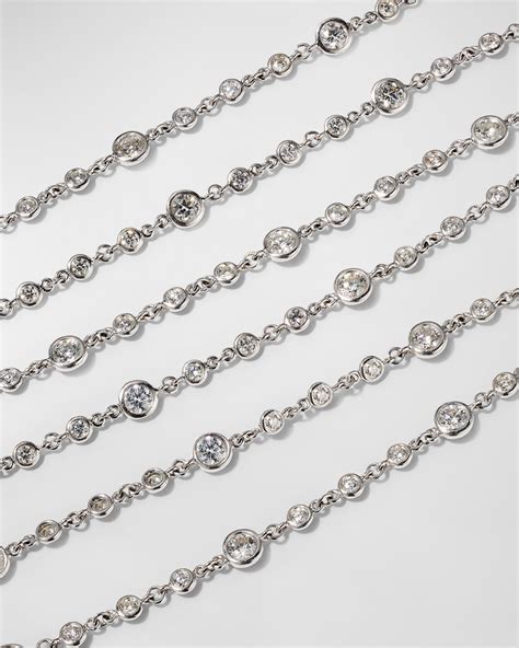 Roberto Coin 18k White Gold Diamond Station Long Necklace 43l