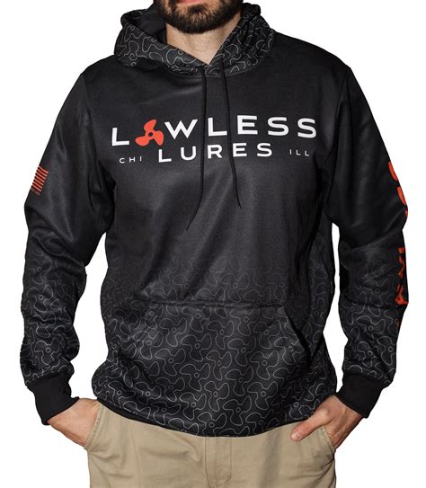 Lawless Lures Hoodie Black Orange Grey