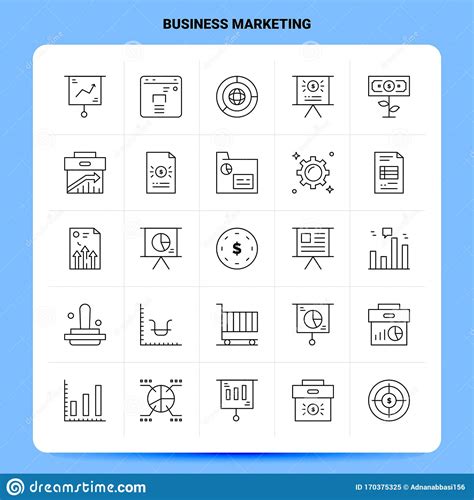 Outline 25 Business Marketing Icon Set Vector Line Style Design Black Icons Set Linear