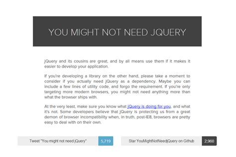 You Might Not Need Jquery Web Resources Webappers